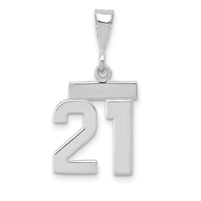 Real 14ktw Small Polished Number 21 Charm | eBay