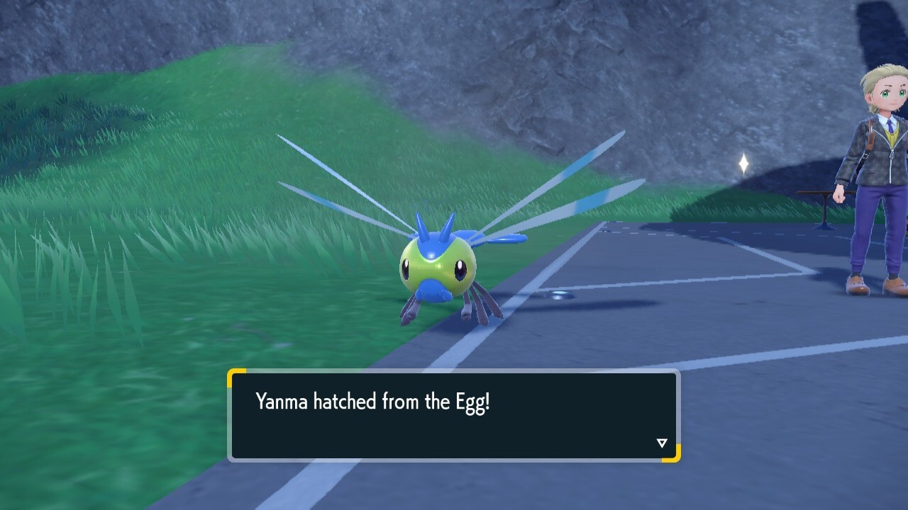 Yanma XXXL Shiny Egg Lv. 1 6IV Jumbo Mark Size Modest Pokemon Scarlet ...