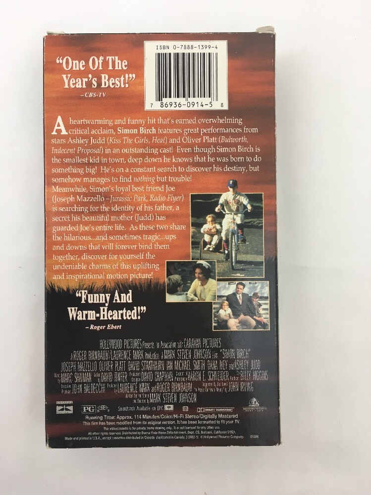 Simon Birch VHS 1999 Judd Platt Mazzello Ian Michael Smith PG | eBay