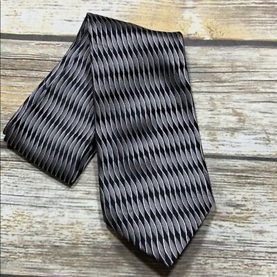Alexander Julian silver black abstract tie | eBay