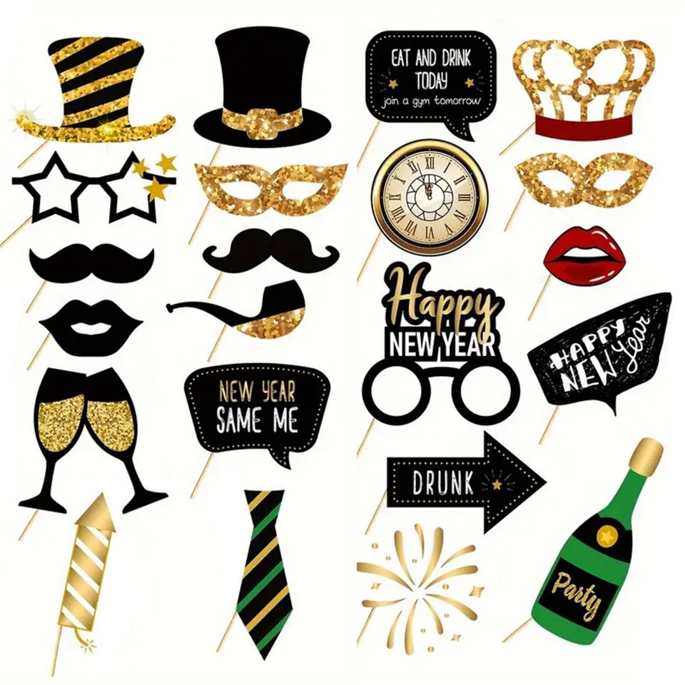 2025 New Years Eve Glasses Party Eyeglasses Props Decorations New Year ...