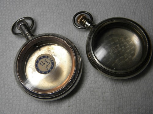 Pair Alaska Silver & Crescent 18S 18 Size Pocket Watch Cases Slot Right ...