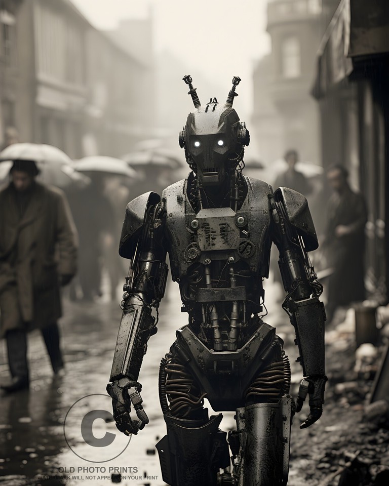 Cyberdroid On Patrol 1927 Photo Futuristic Dystopian Alternate Reality ...