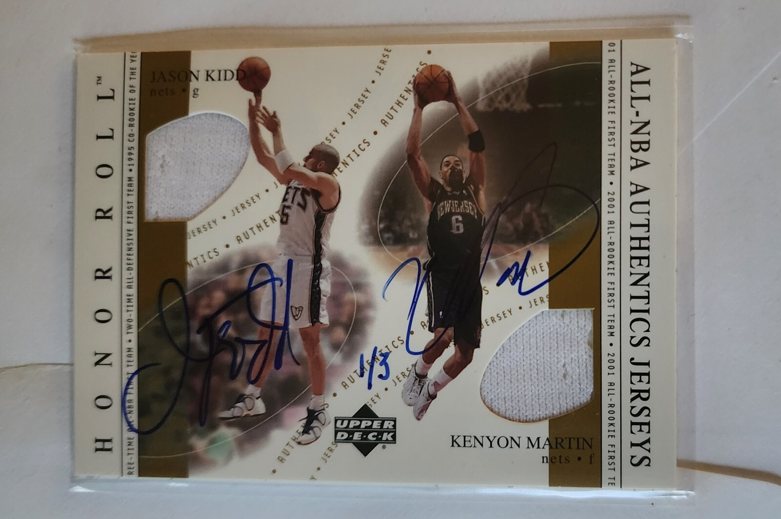 Jason Kidd/Kenyon Martin 2001 U.D. Honor Roll # 1 of 3 Combo Jersey ...