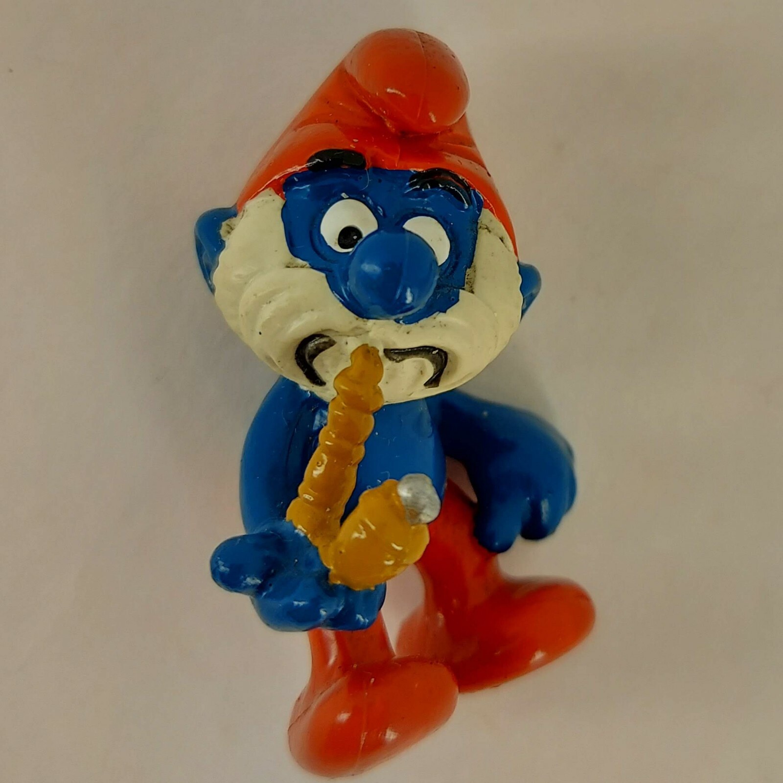 Smurf Figurine Papa Smurfs Pipe Bubble Vintage 1981 Schleigh Peyo Hong ...
