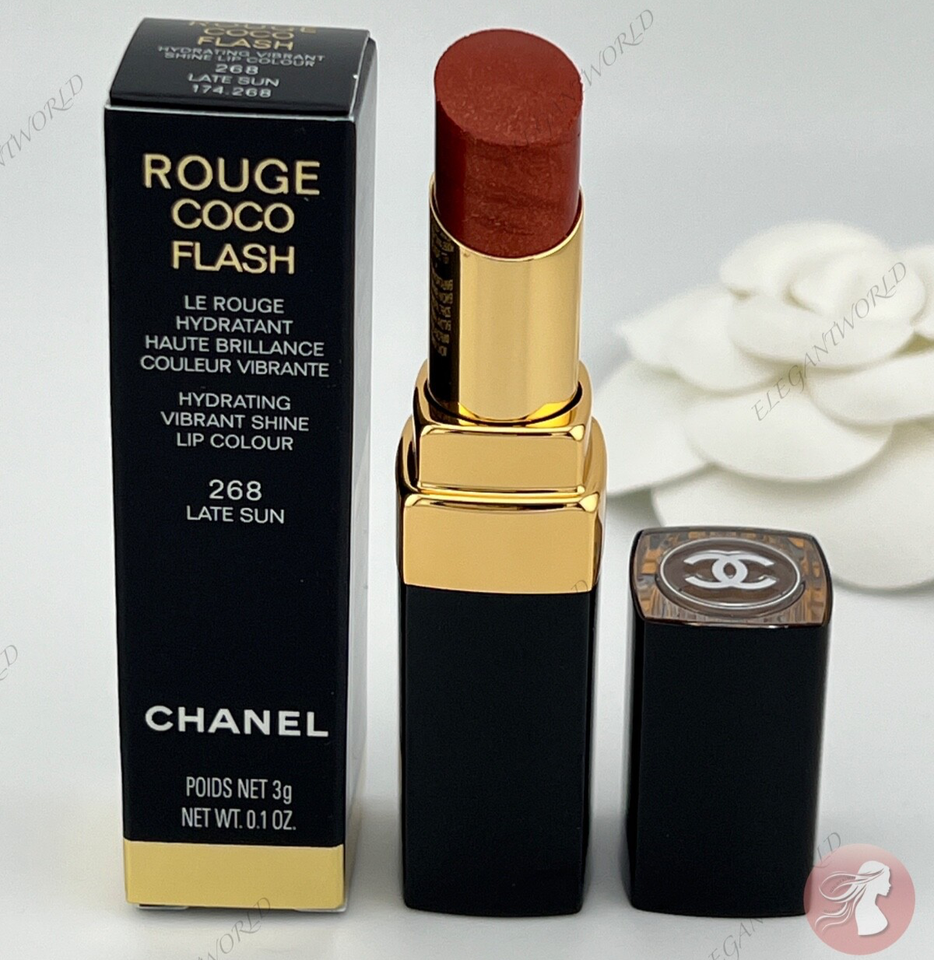 CHANEL Rouge Coco Flash Hydrating Shine Lip Colour #268 Late Sun New ...