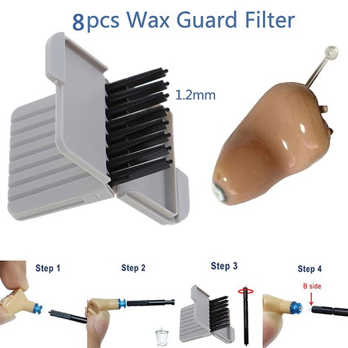 8Pcs/Box 1.2mm Hearing Aid Protection Earwax Guards Filters Hearing ...
