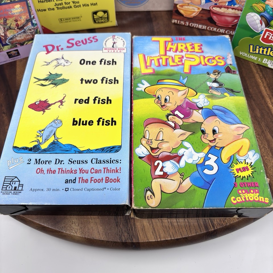 VHS lot Preschool 7 Stories Dinosaurs Mercer Mayers Dr. Suess Shelly Duvall's | eBay