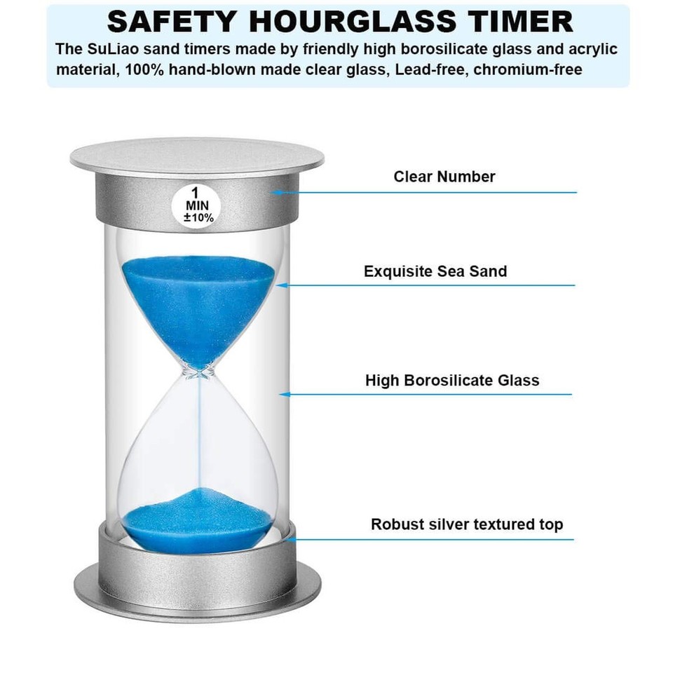 Sand Timer 1 Minute Hourglass Timer, Plastic Sand Watch 1 Minute, Small Sand ... | eBay