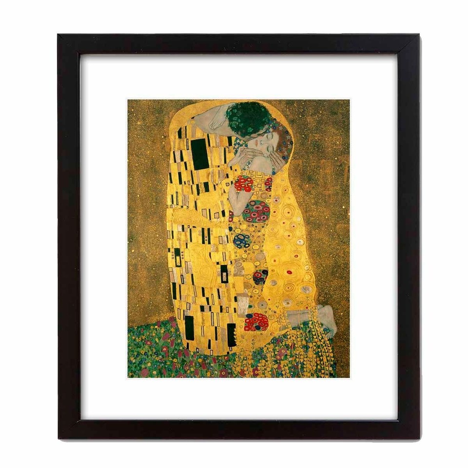 THE KISS by Gustav Klimt: Art Print. Beautiful Woman with Colorful Gold ...