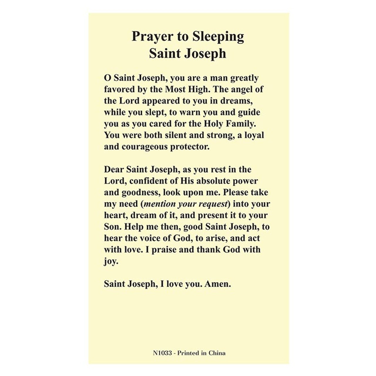 (2 copies) Sleeping St. Joseph Holy Prayer Card Cardstock Catholic | eBay