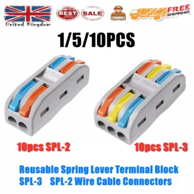10PCS Quick Electrical Connectors Wire Cable Block Clamp Terminal Cable ...