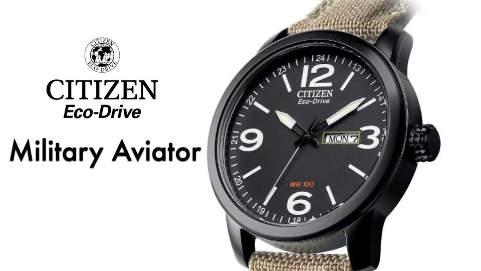 CITIZEN ECO-DRIVE MEN'S AVIATOR BLACK DIAL SPORTS BM8476-23E WATCH ...