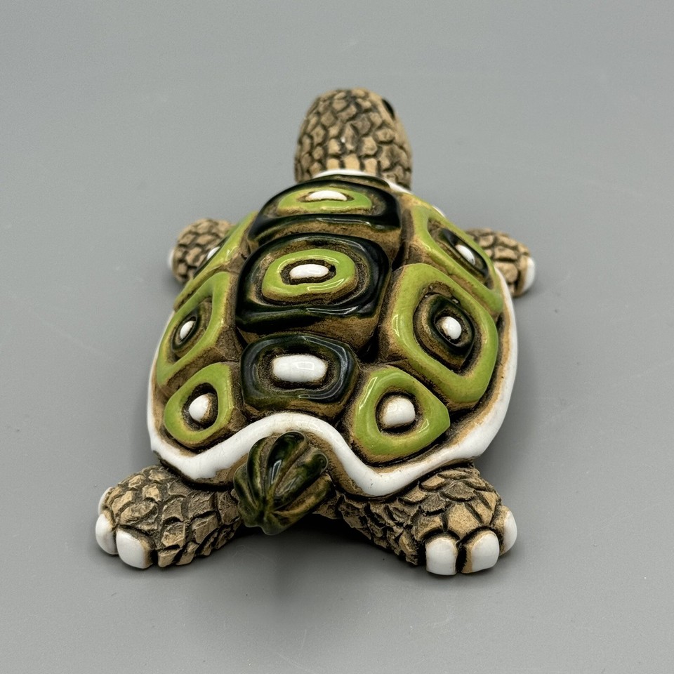 Vtg Artesania Rinconada Turtle Figurine Signed Uruguay Ceramic Glaze ...