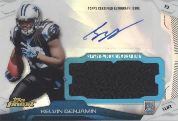 2014 Topps Finest - Autograph Jumbo Relics Kelvin Benjamin #AJR-KB (AU ...