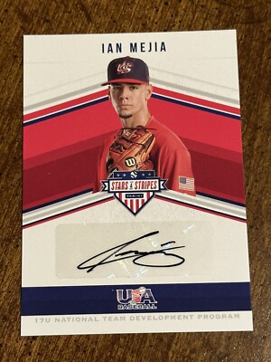 IAM MEJIA 2018 Panini USA Baseball Stars & Stripes Black Autograph #12/ ...