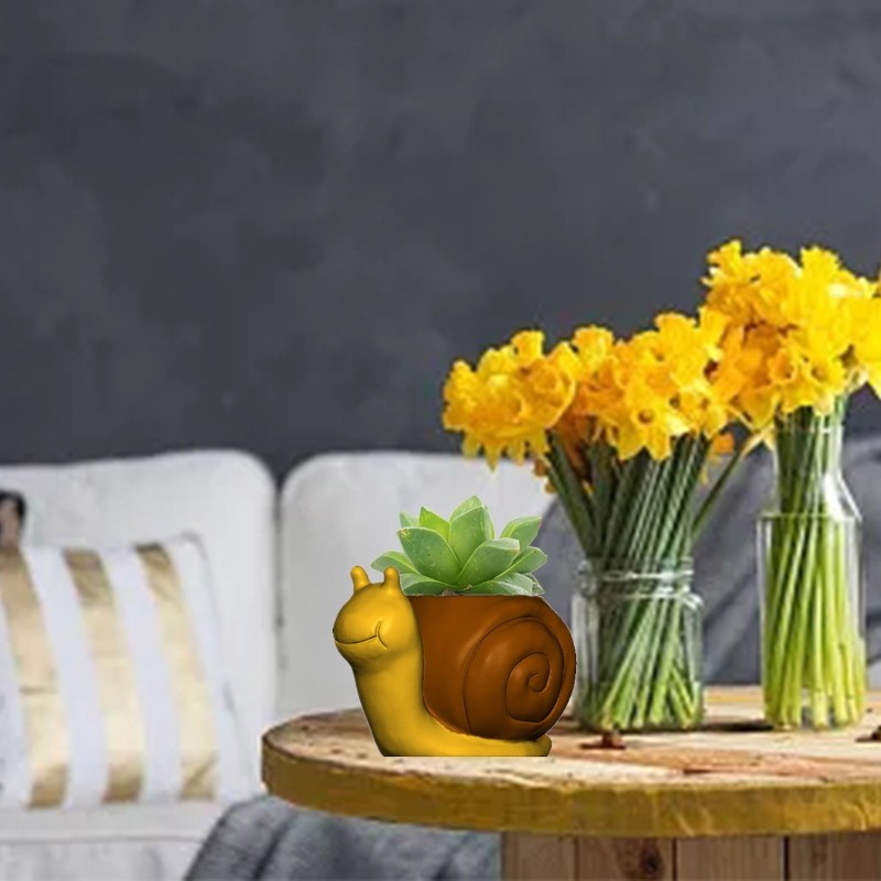 Cute Animal Shaped Cartoon Flower Pot Silicone Molds Cute Snails Home ...