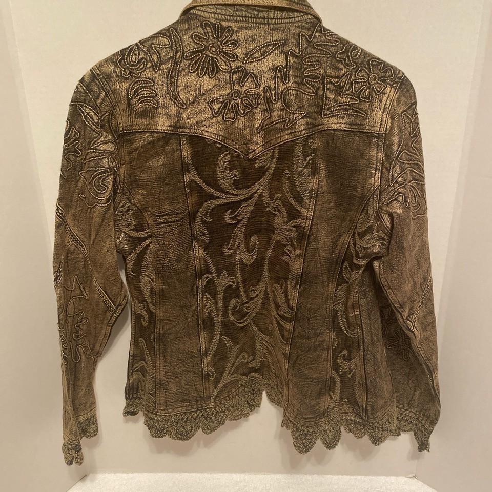 Flashback Women's Vintage Jacket Coat, Large Tapestry Button Front ...