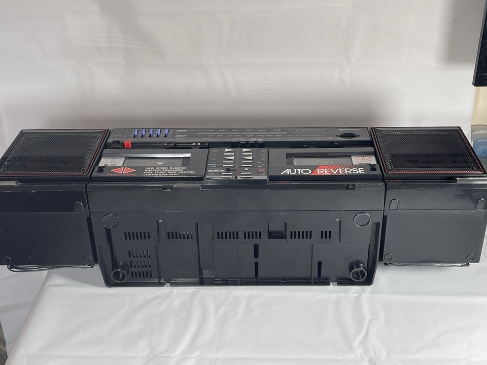 SHARP QT-93 Vintage 1987 Boombox Dual Cassette Auto Reverse TESTED | eBay