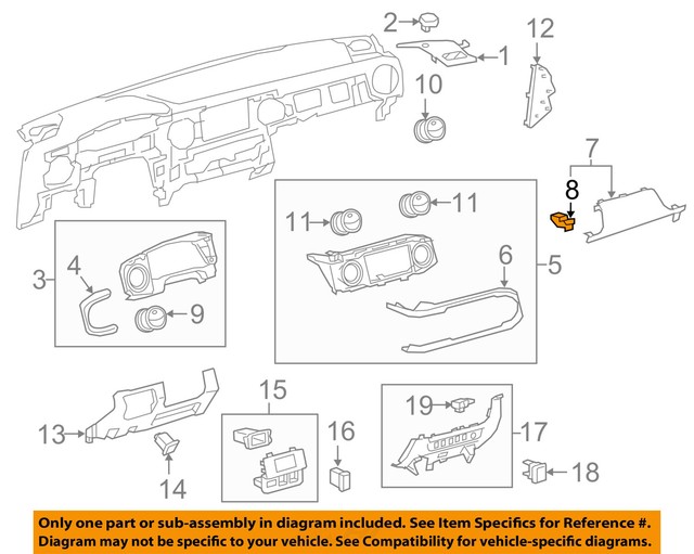 Toyota OEM Interior-rear Door-switch Bezel Clip 9046710203 for sale ...