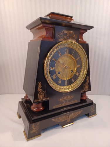 Antique FRENCH Egyptian Style Marble Table Clock: ROBLIN FILS FREES ...