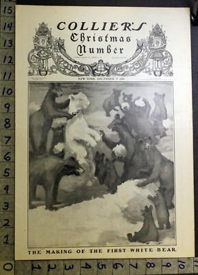 1901 CHRISTMAS FIRST WHITE BEAR SNOWMAN FRANK VERBECK ART COVER 32812 ...
