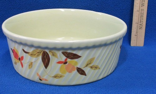 Vintage Hall Round Casserole Dish Bowl Jewel Tea Autumn Leaf Floral ...
