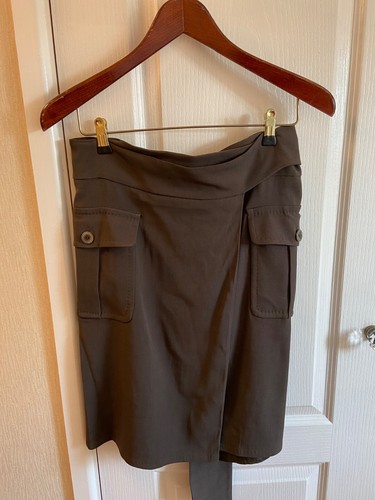 MAX MARA military green wrap skirt UK 10 | eBay