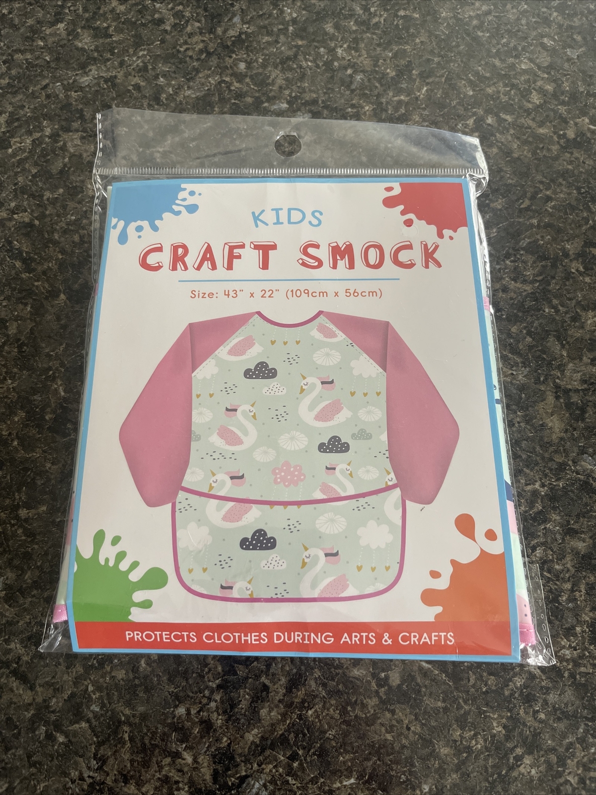 Kids craft smock art painting smock pink size 43”x22” school smock ...