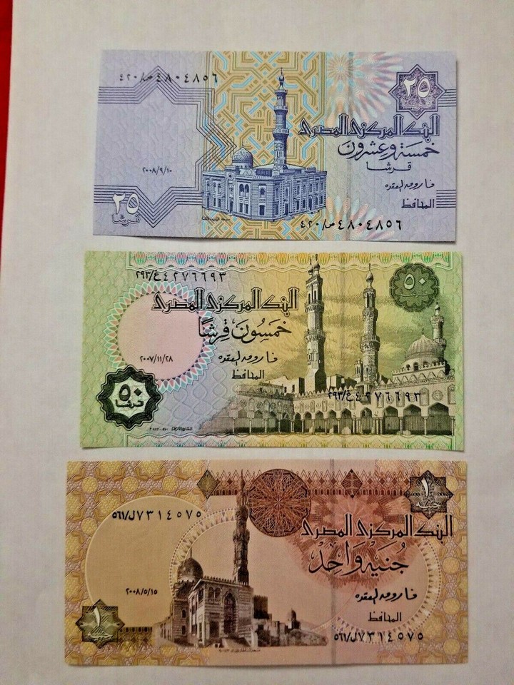 ***EGYPT 3 PAPER MONEY RARE (UNC) EGYPTIAN NOTES COLLECTIAN SET*** | eBay