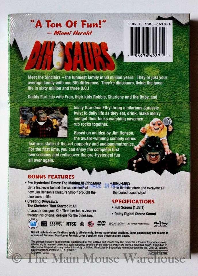 Sinclair Family Dinosaurs TV Show Seasons 1 & 2 on DVD Jim Henson ...