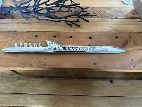 1950's Chevrolet Apache 31 Spear Fender Emblem Trim RH Side #3744496 ...