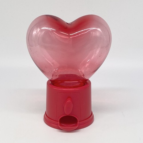 Valentine’s Day Heart Shaped Candy Dispenser Red Plastic Mini Gumball ...