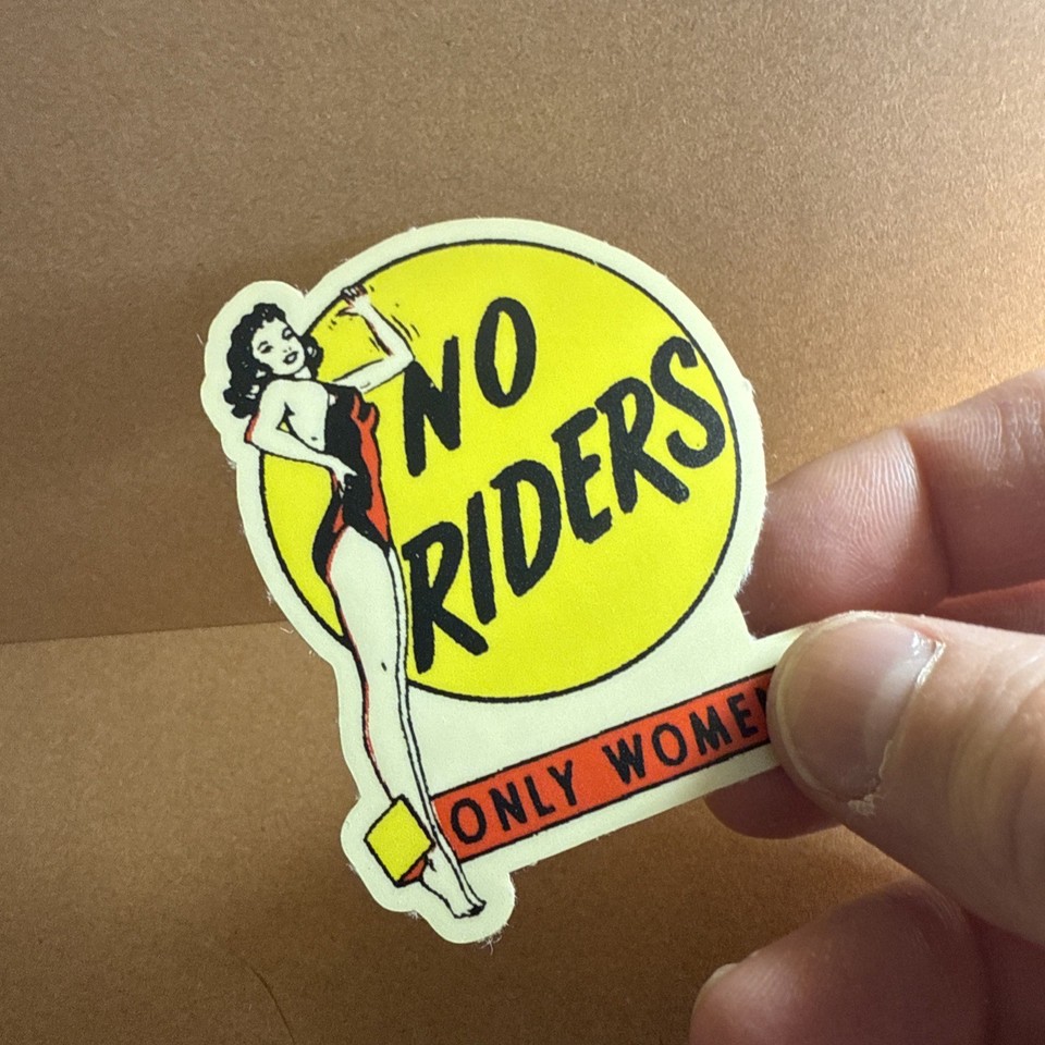 No Riders Only Women Pin Up Girl Sticker Retro Vintage Decal Hot Rod ...