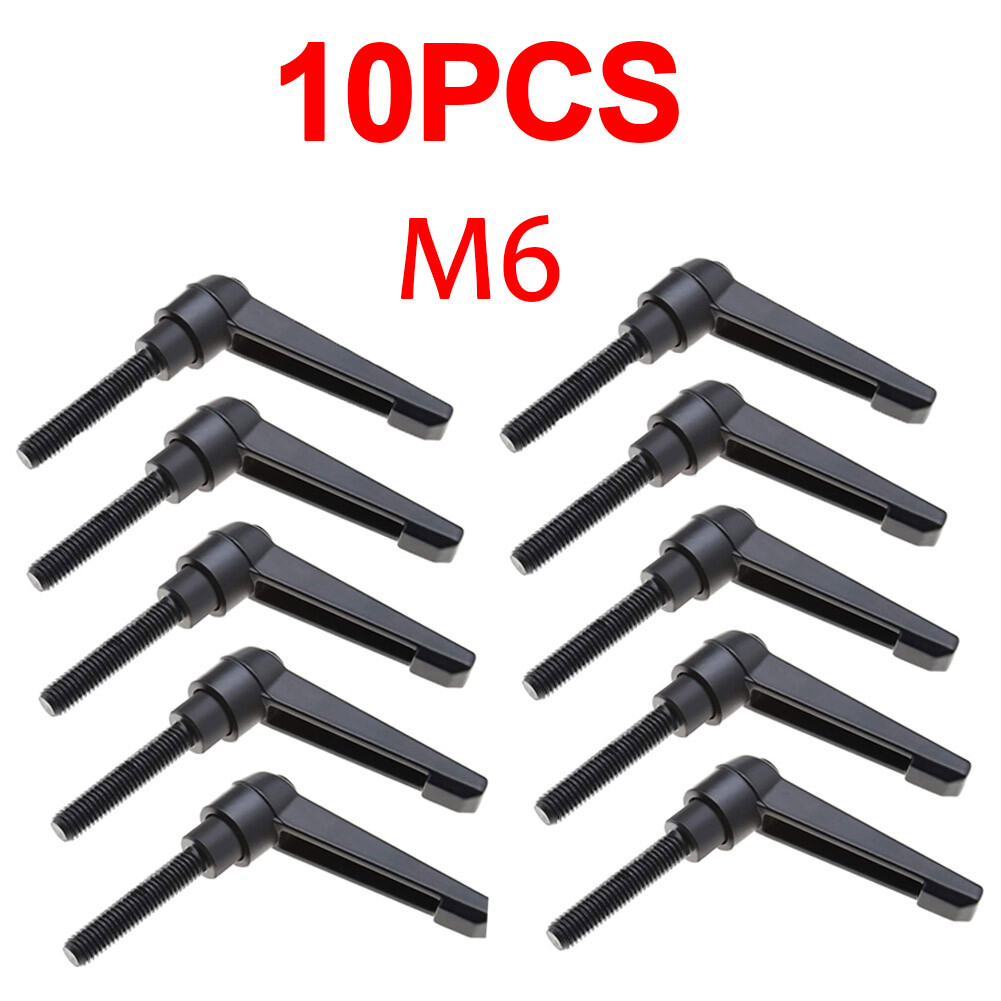 10PCS 40mm Machine Handle Adjustable Clamping Lever Male Black Knob M6 ...