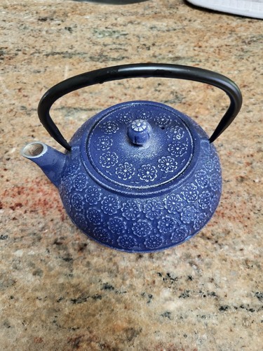 Cast Iron Tea Pot PRIMULA BLUE FLORAL JAPANESE | eBay