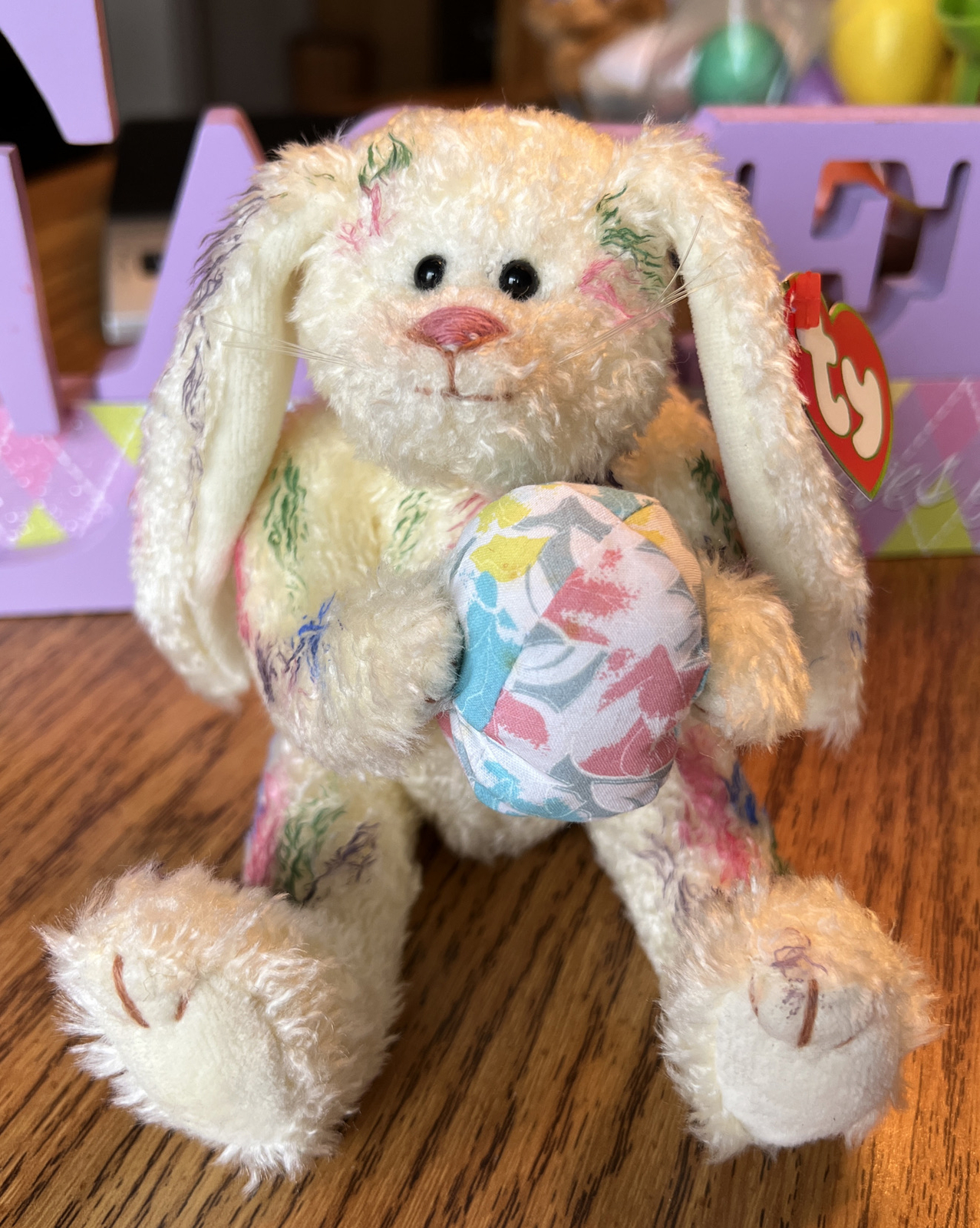 Ty Attic Treasures Georgia Rabbit 1993 Jointed EASTER Bunny Beanie ...