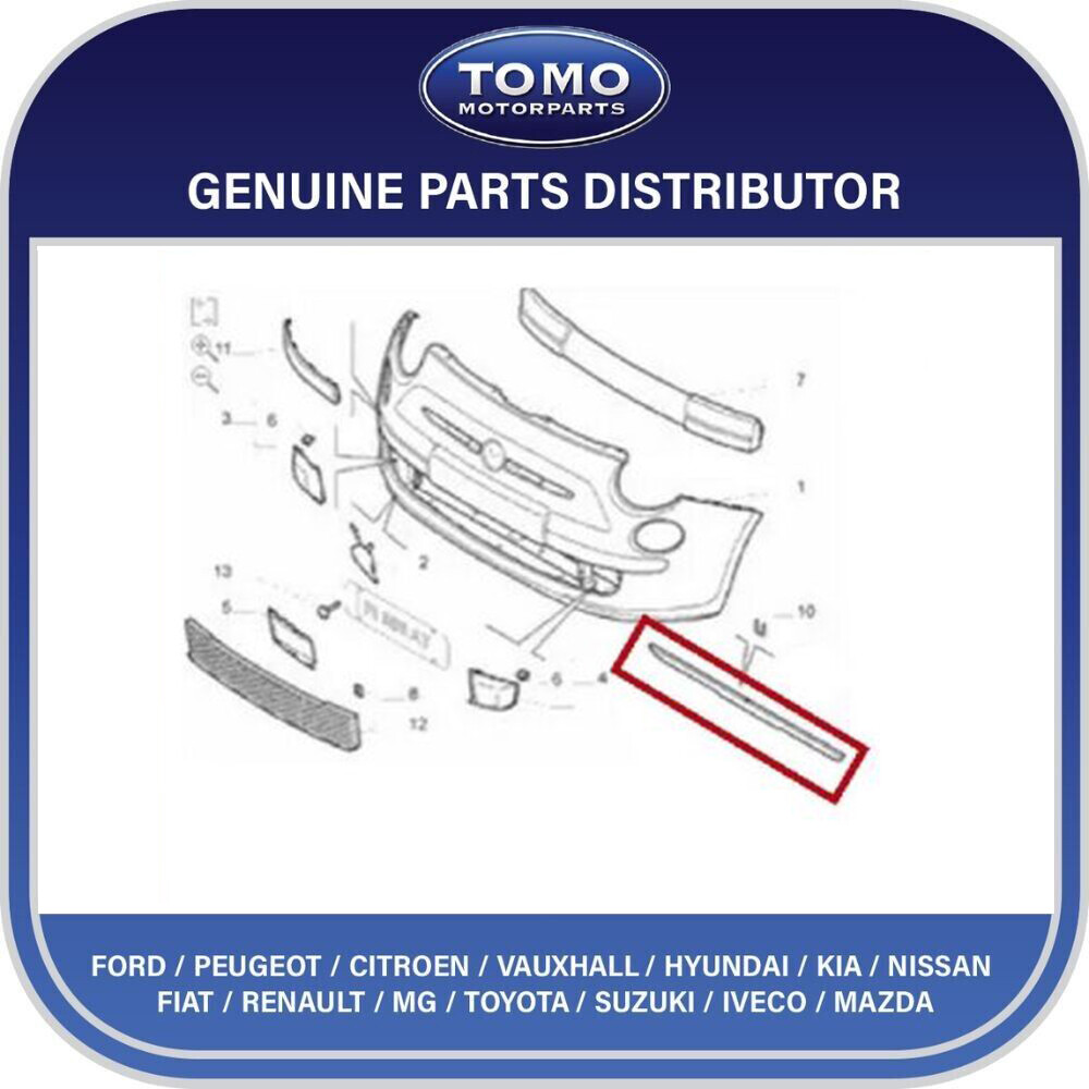 Genuine Fiat 500 500c 2007-2015 Front Bumper Black Lip 51861057 OEM for ...