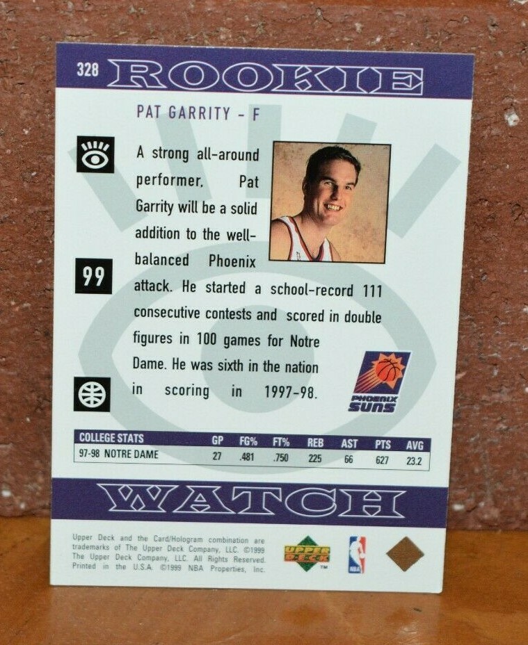 BASKETBALL CARD UD ROOKIE WATCH PAT GARRITY PHOENIX SUNS | eBay
