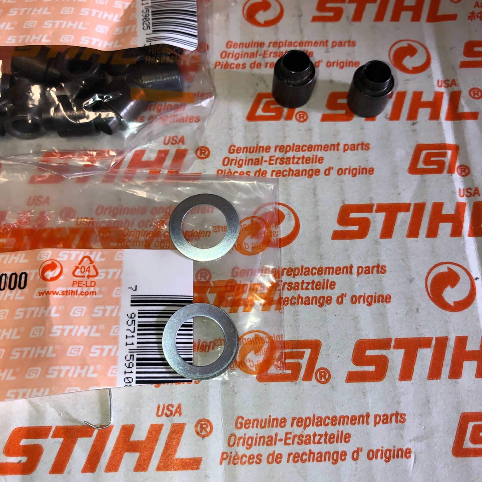 2 ea STIHL clutch bushing and washer fs90r fc90 km90r fs130r fs110 0000 ...