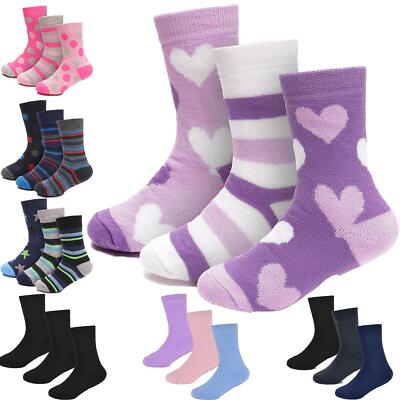 Kids Boys Girls Thermal Socks Winter Warmth Thick Insulated Cosy Warm ...