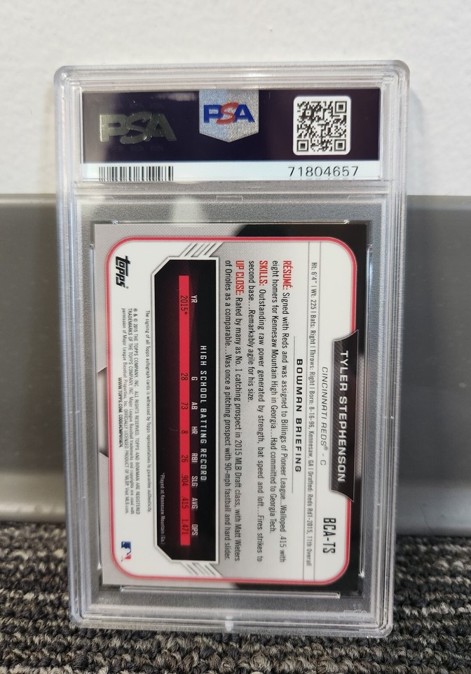 2015 Bowman Draft Chrome Tyler Stephenson Autograph PSA 9 | eBay