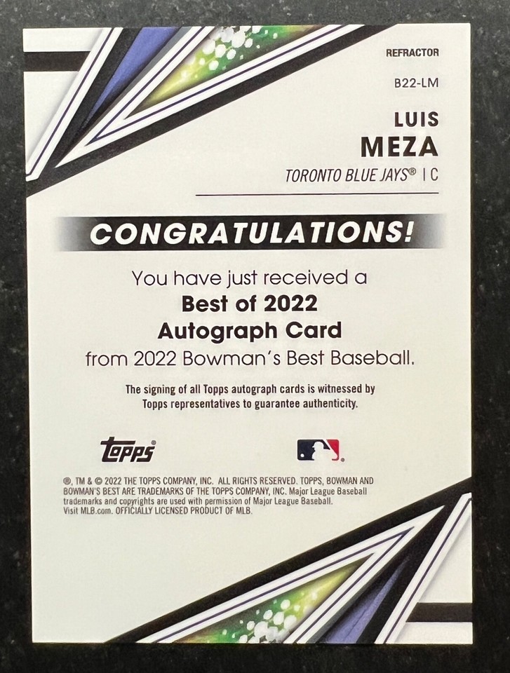 2022 Bowman's Best Best of '22 Autograph Luis Meza | eBay