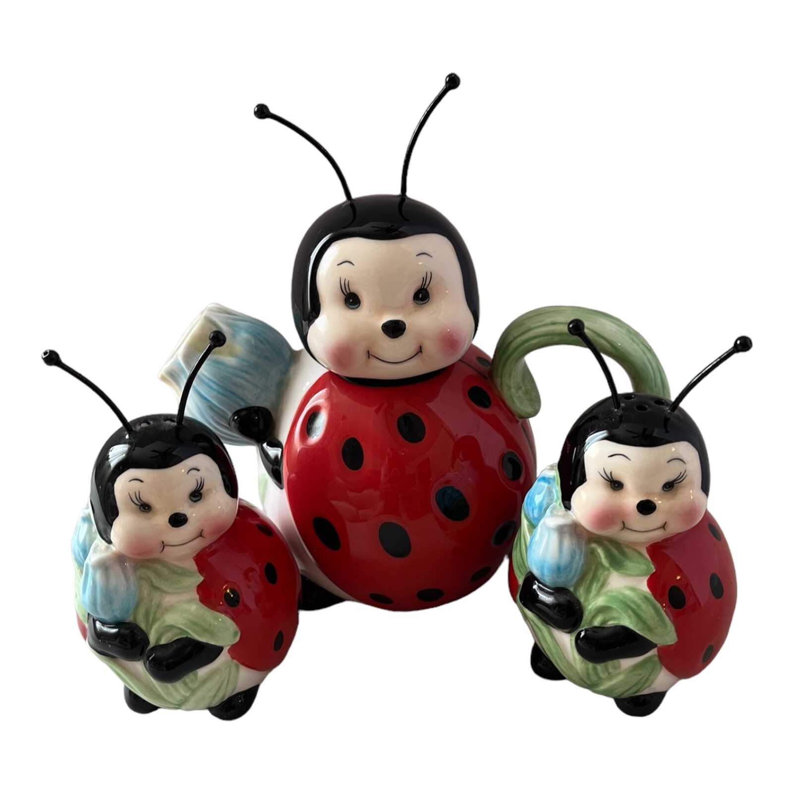 Vintage Ladybug Teapot with Matching Salt & Pepper by Burton and Burton ...