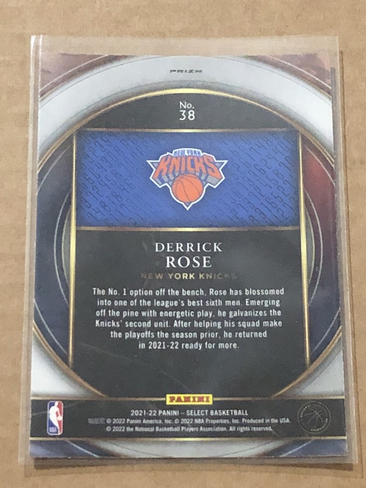2021-22 Panini Select DERRICK ROSE Numbers Blue Holo Prizm #38 | eBay