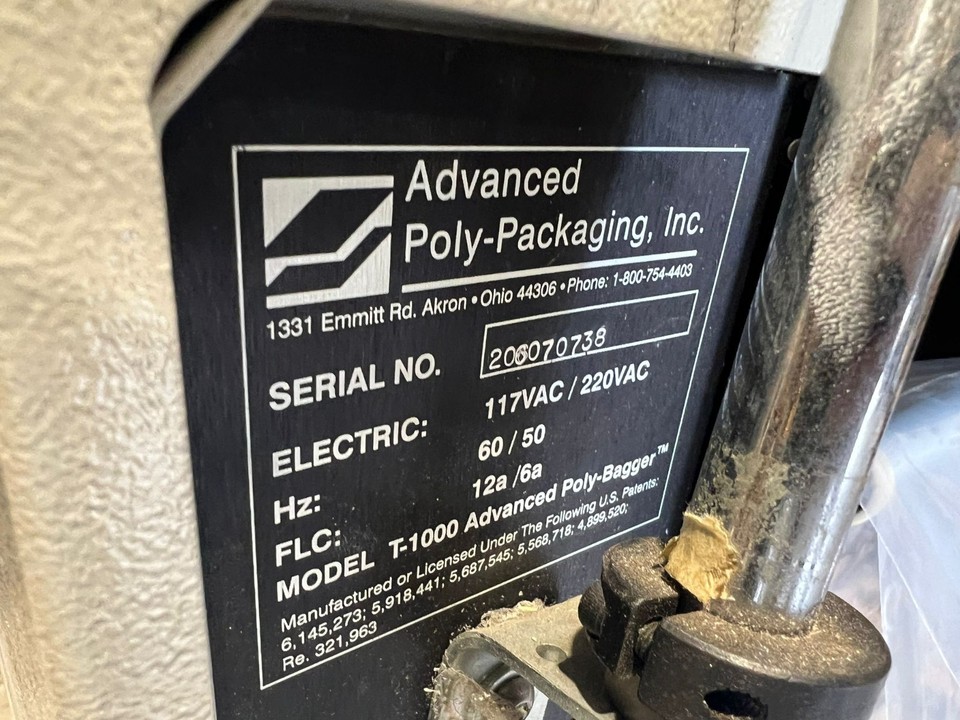 Advanced Poly-Packaging T-1000 Advance Poly-Bagger Packaging Machine | eBay