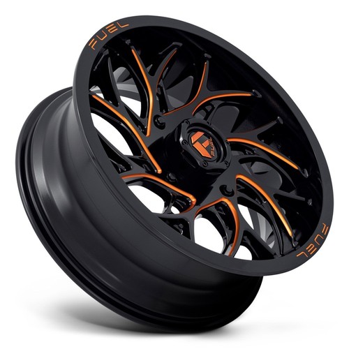 4-New 22" Fuel D780 Runner UTV Wheels 22x7 4x156 0 Black Milled Orange ...