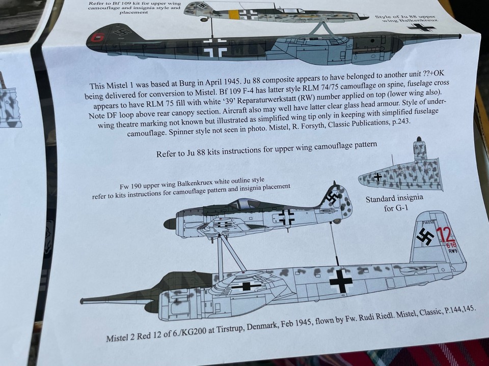 Dragon Mistel 2 S2 FW190 F-8 & Ju88 G1- Alt Decals by Aims 1/48 | eBay UK