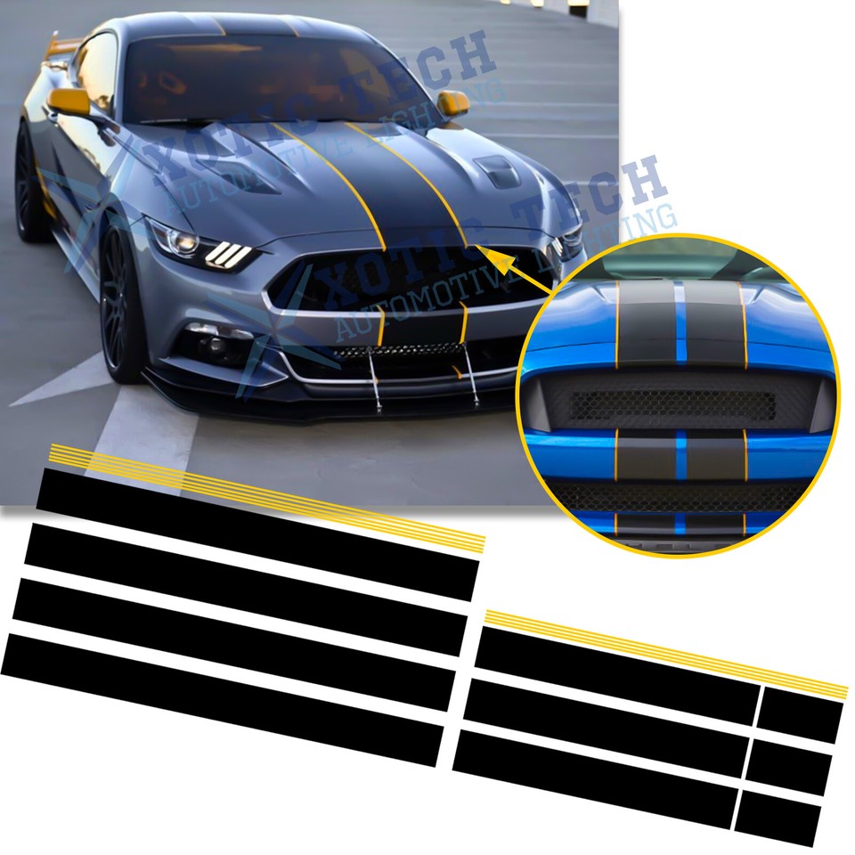 Graphics Rally Racing Stripe Hood Roof Trunk Decal Sticker Wrap For ...
