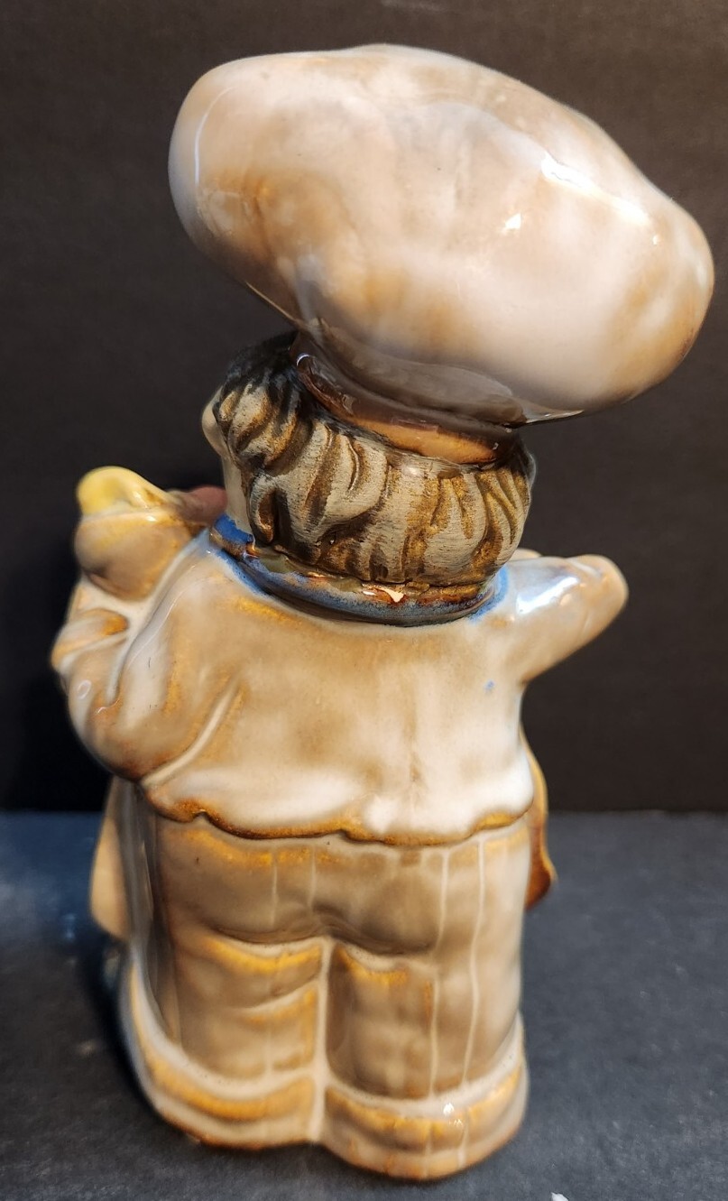 Porcelain Chef Holding Fruit Figurine 6" Kitchen Decoration Chef ...